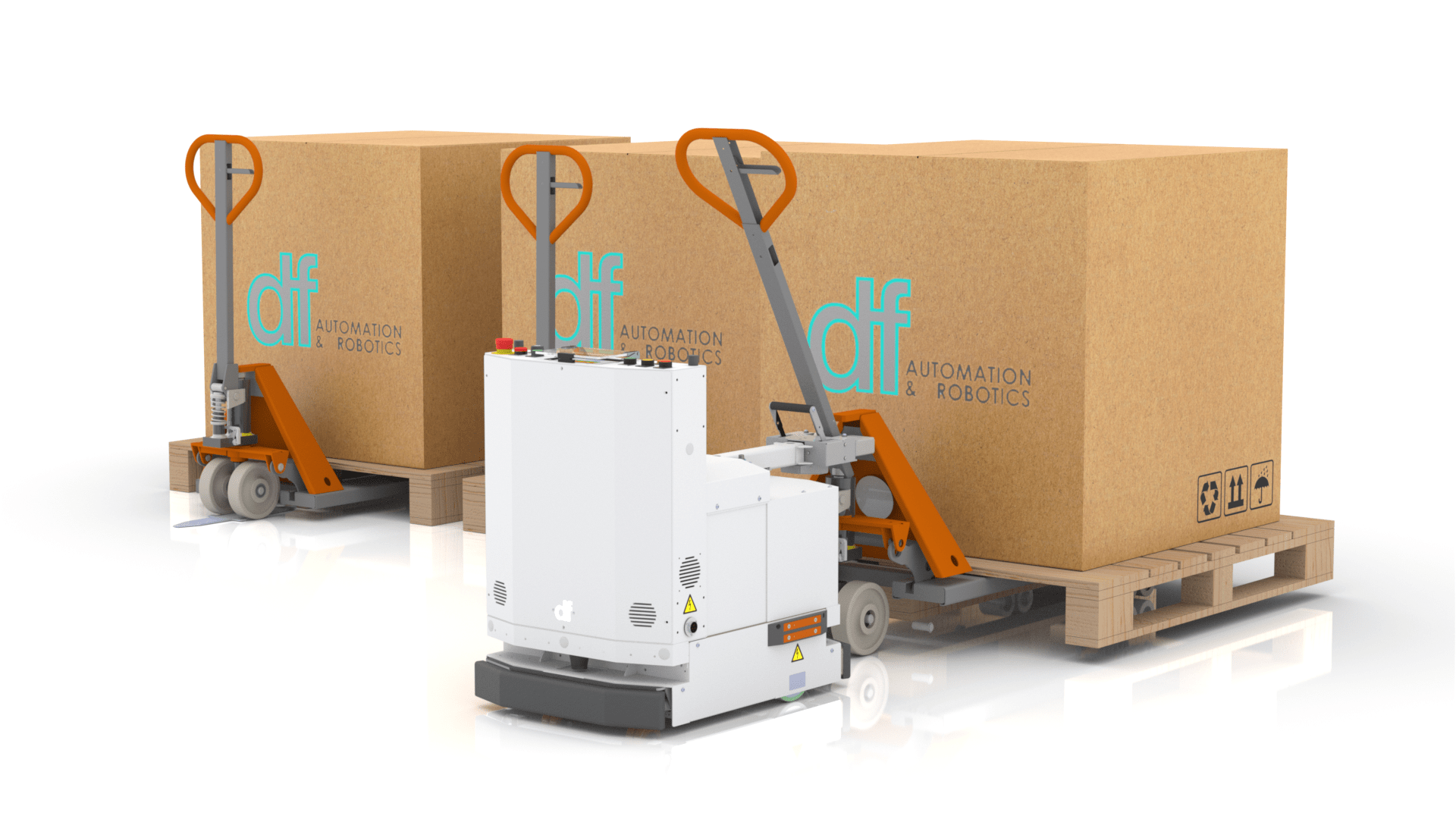 Automated Pallet Jack Transferring Zalpha Standard with Towing Clamp ...